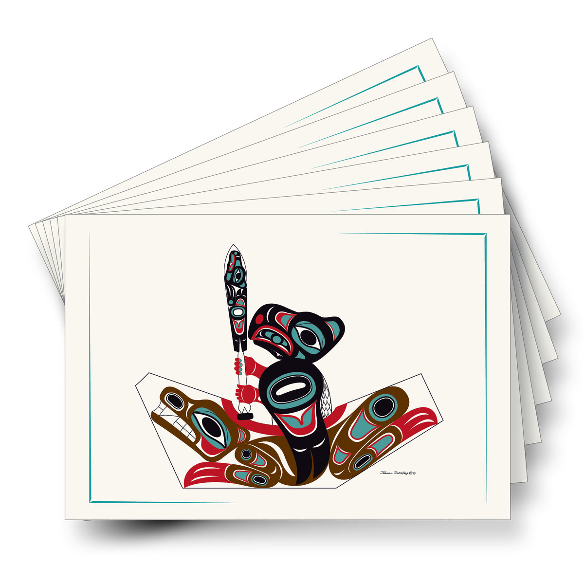 Eagle & Bear Canoe Formline Art Cards | Native American Greeting Cards ...