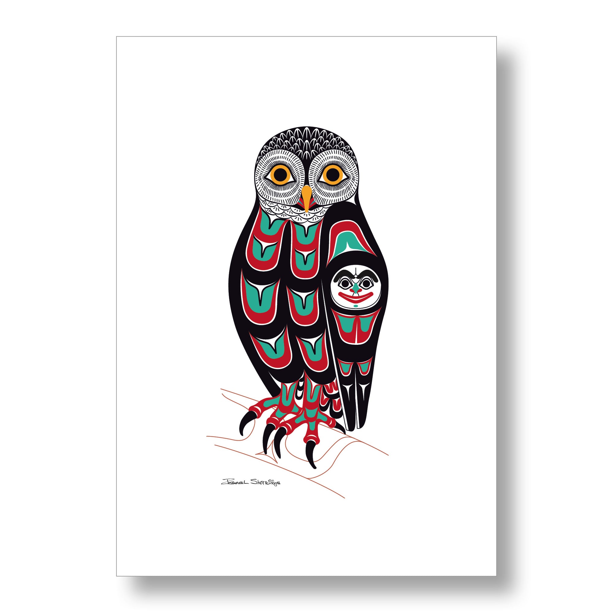 Owl Limited Edition Formline Art Print | Native Formline Owl Art Print ...