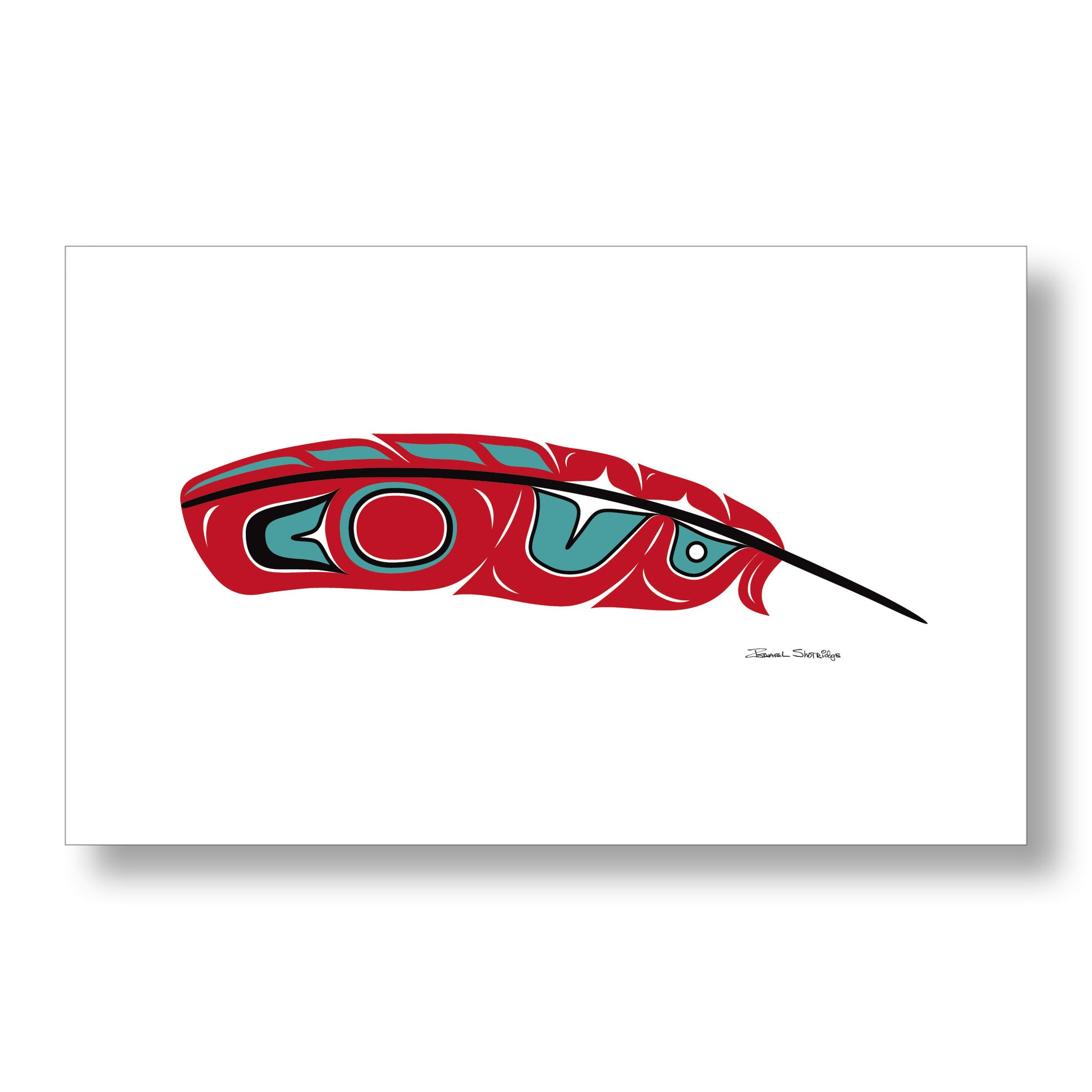 Red Feather Limited Edition Formline Art Print | Native Feather Art ...
