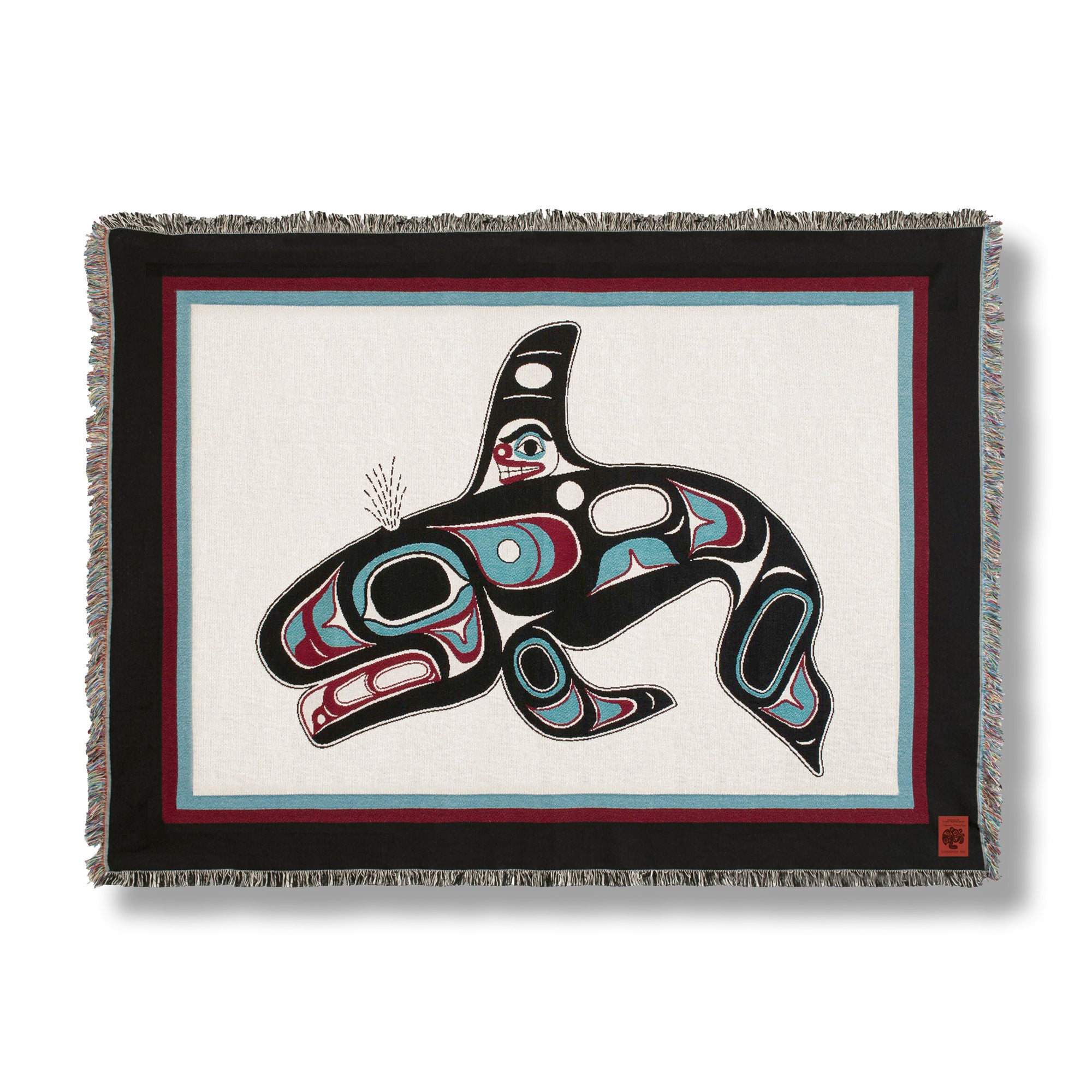 Killer Whale Throw Blanket | Native Formline Tapestry | Native Throw ...
