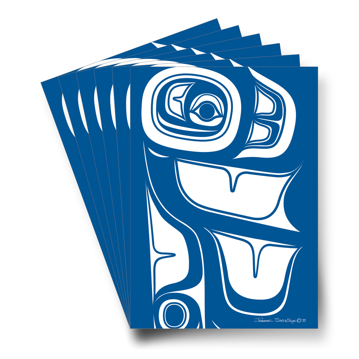 Formline #2 - Blue & White Art Cards | Tlingit Native Art Card Set ...