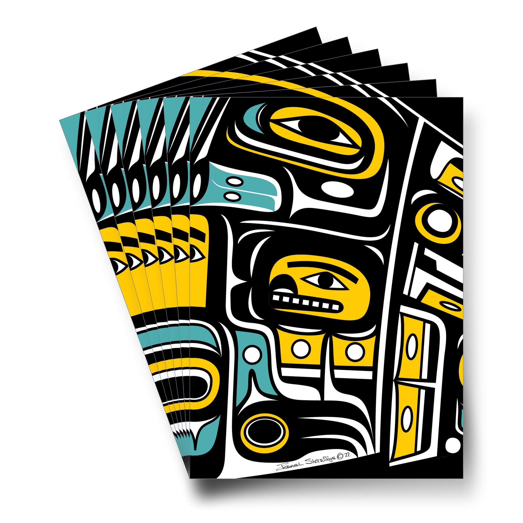 Abstract Chilkat Formline Art Cards | Tlingit Native Art Card Set – The ...