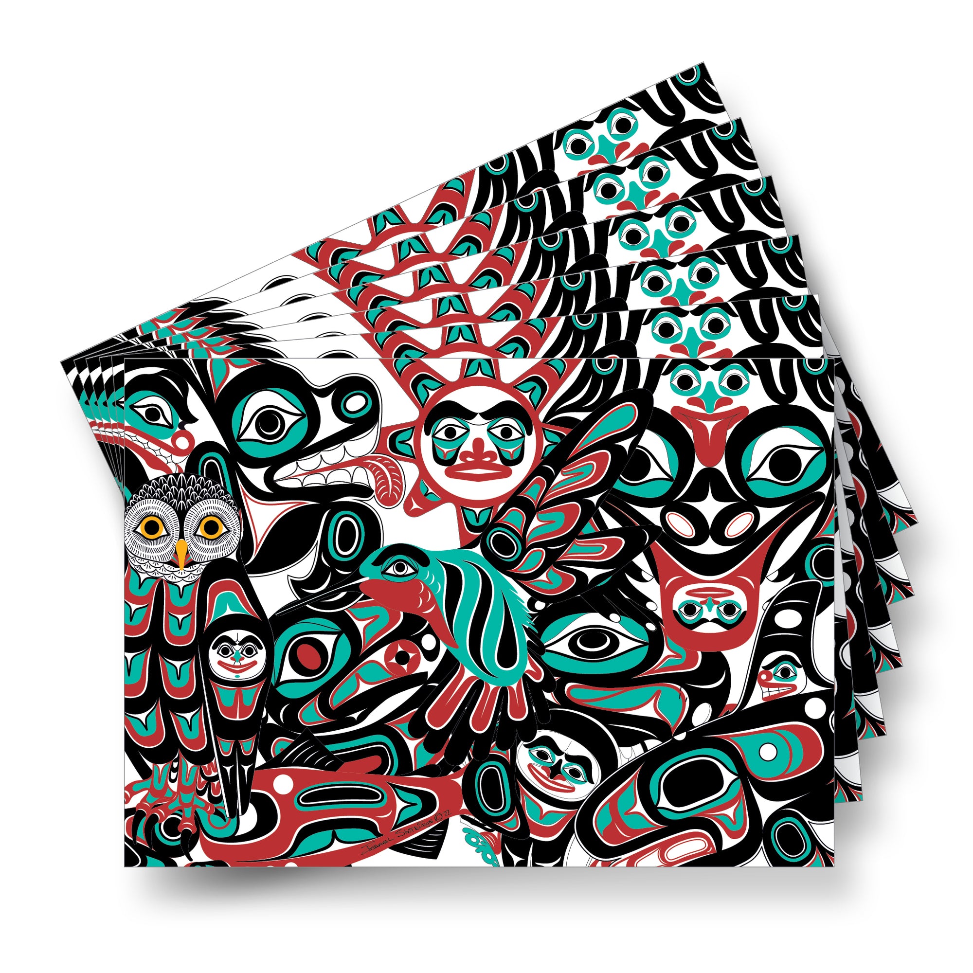 Formline Collage #1 - Formline Art Cards | Tlingit Native Art Card Set ...