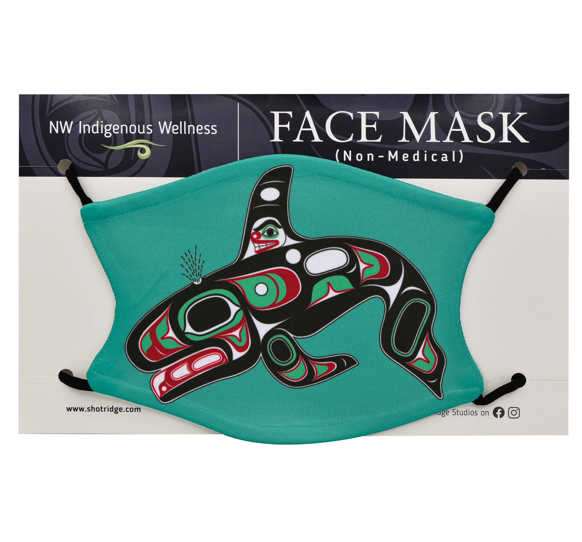 Formline Killer Whale Face Mask | Native American Formline Face Masks ...