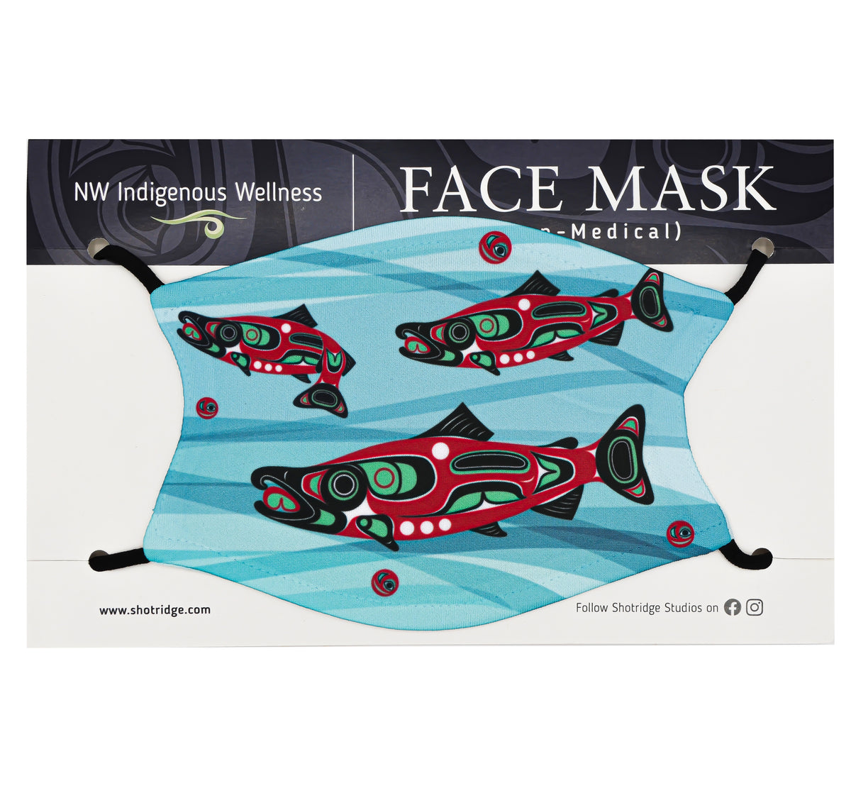 Salmon Run Native Face Mask | Native American Formline Face Masks – The ...