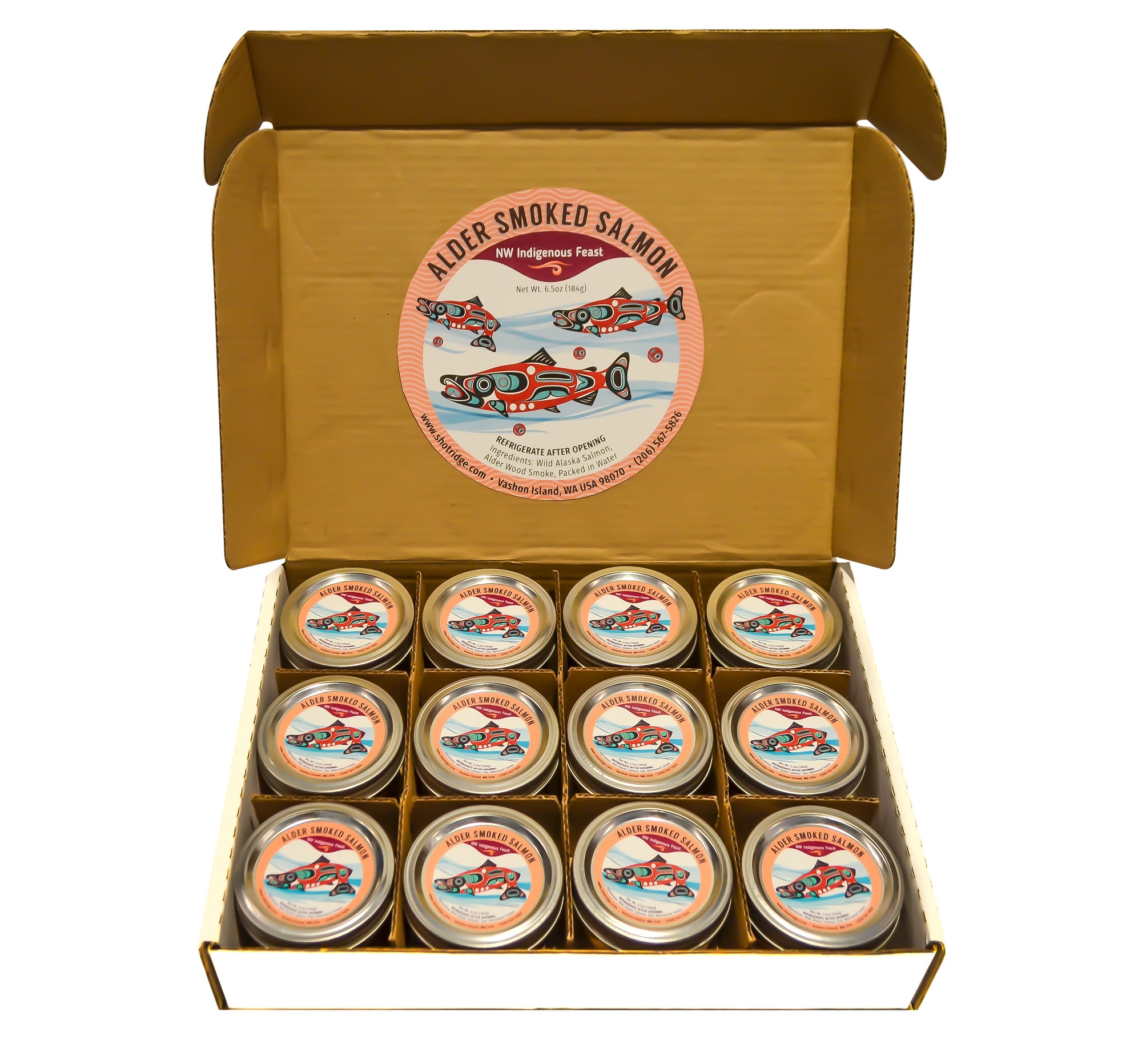Wild Alaskan Smoked Sockeye Salmon 12 Jar Box | Alaskan Smoked Salmon ...